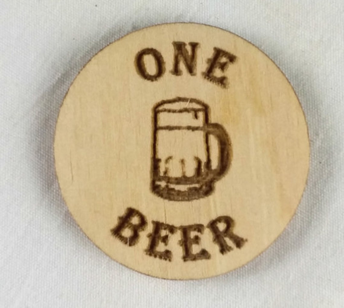 50 Custom Laser Engraved Wooden Beer Tokens | Etsy