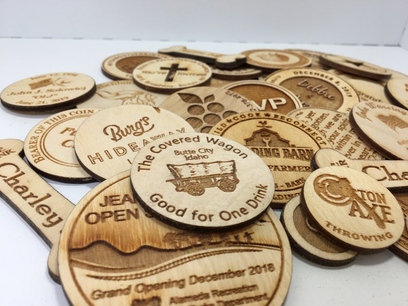 200 Custom 2-sided 1.75" Tokens - Your Logo or Message on Both Sides ...