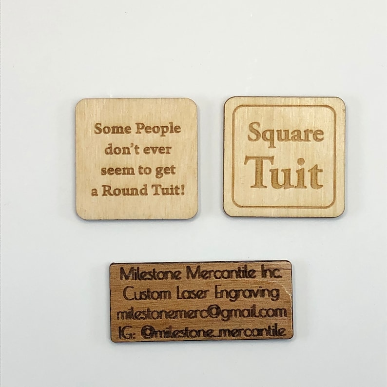 100 Square Tuit . Laser Engraved Wood Token - Etsy