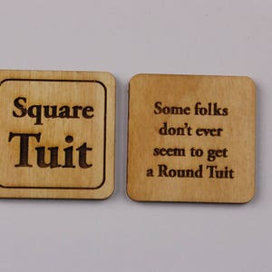 50 Square Tuit . Laser Engraved Wood Token | Etsy