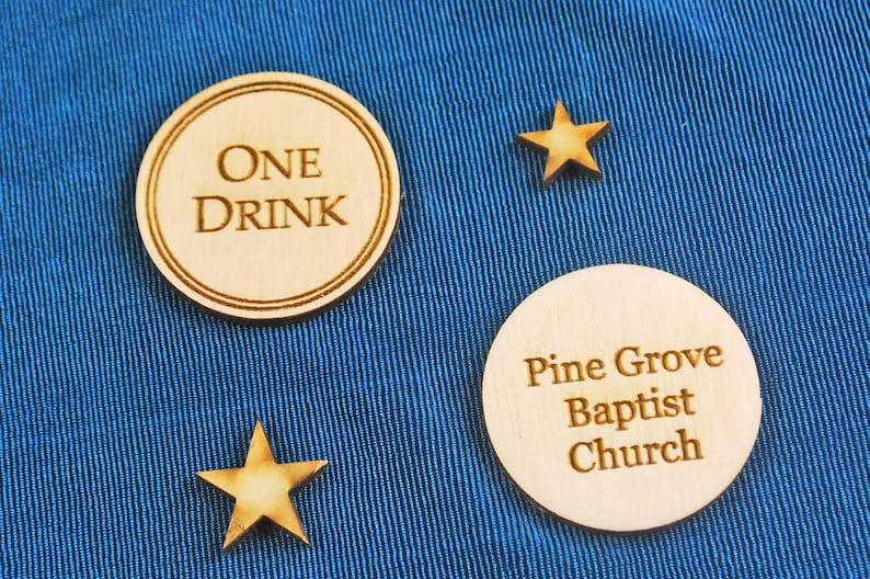 100 Custom Drink Tokens Laser Engraved | Etsy