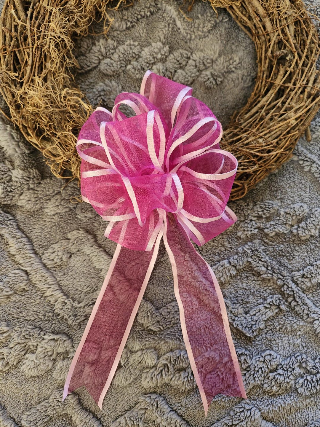 Hot Pink Sheer Bow, Handmade Bow for Wreaths, Trees and Decorating - Etsy