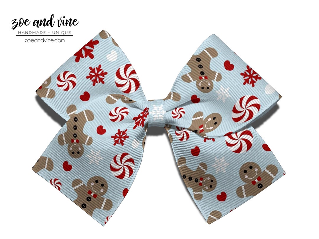 Gingerbread Bow, Gingerbread Man Headband, Christmas Bow, Christmas ...