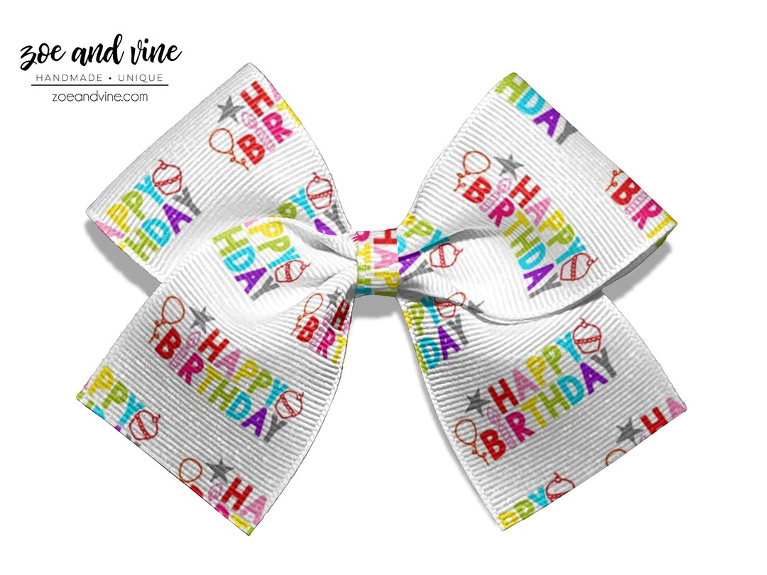 Birthday Headband, Birthday Hairbow, Birthday Bow, Birthday Hair Clip ...
