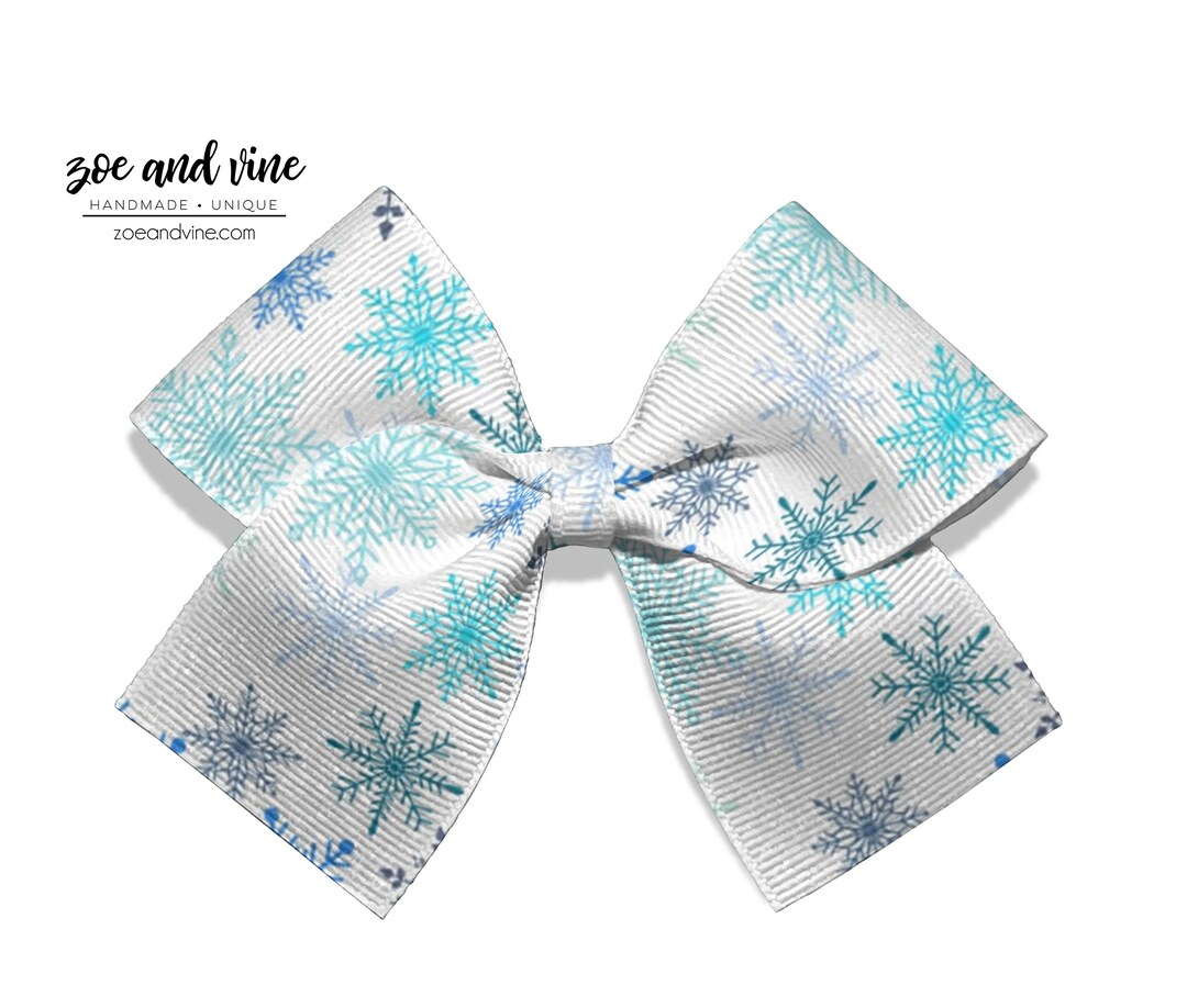 Snowflakes Bow, Snowflakes Headband, Christmas Bow, Christmas Headband ...
