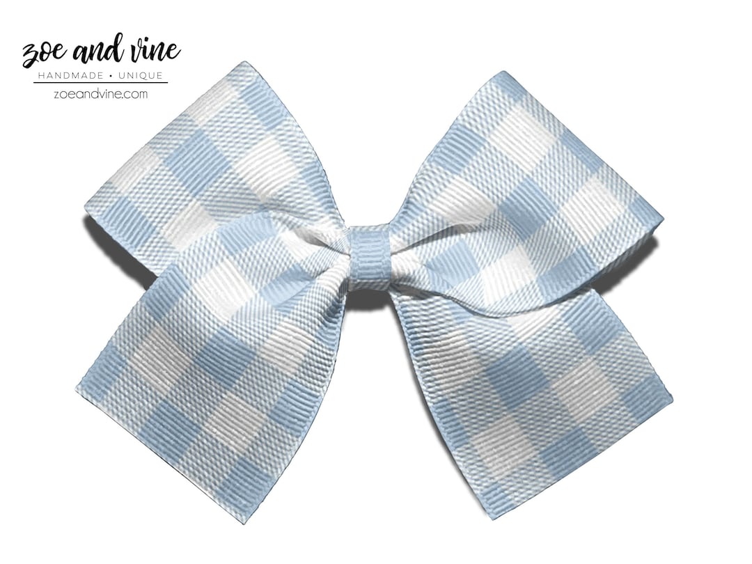Light Blue Buffalo Plaid Bow Light Blue Buffalo Plaid - Etsy