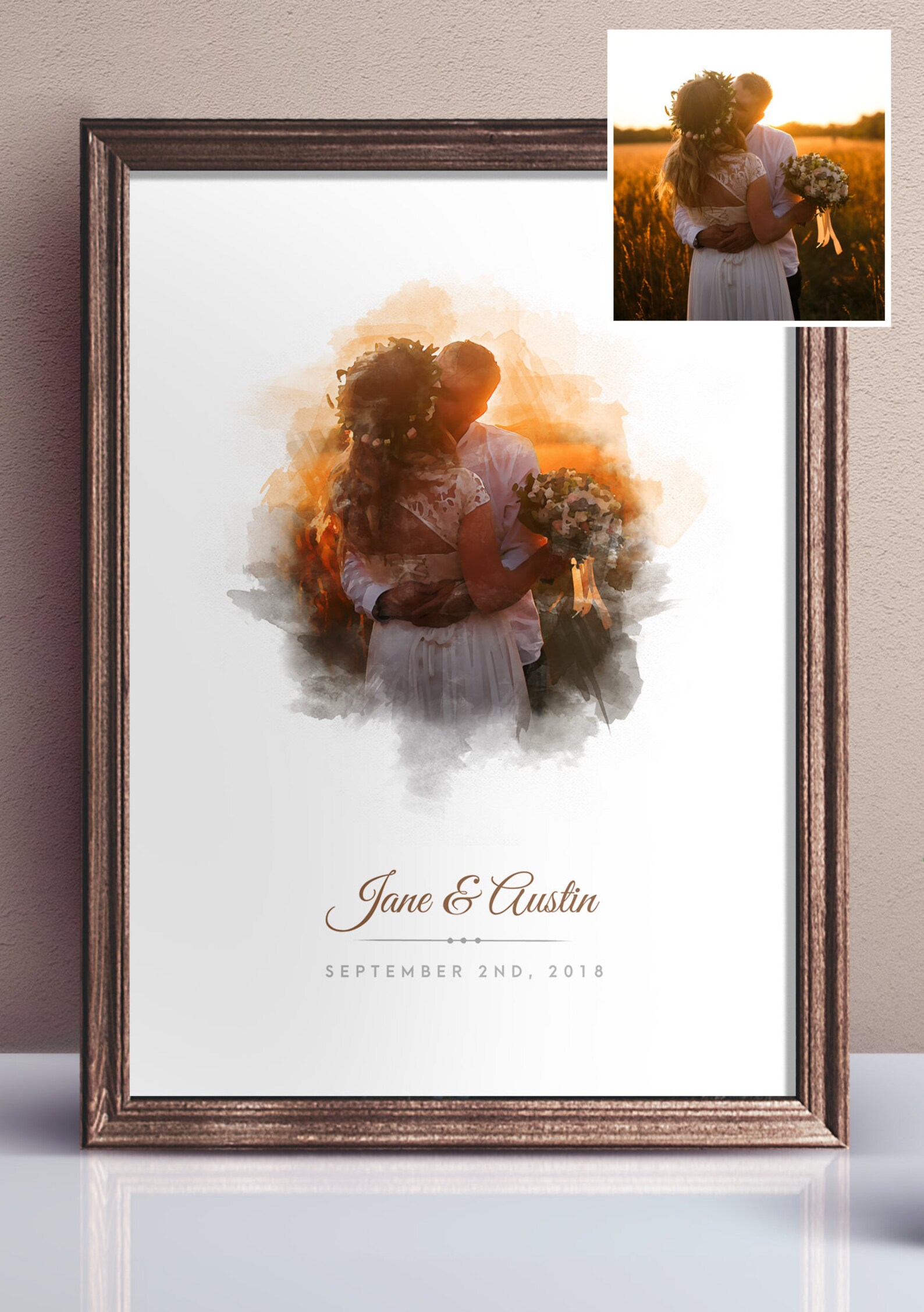 Custom Wedding Portrait Painting From Photo Custom Portrait - Etsy