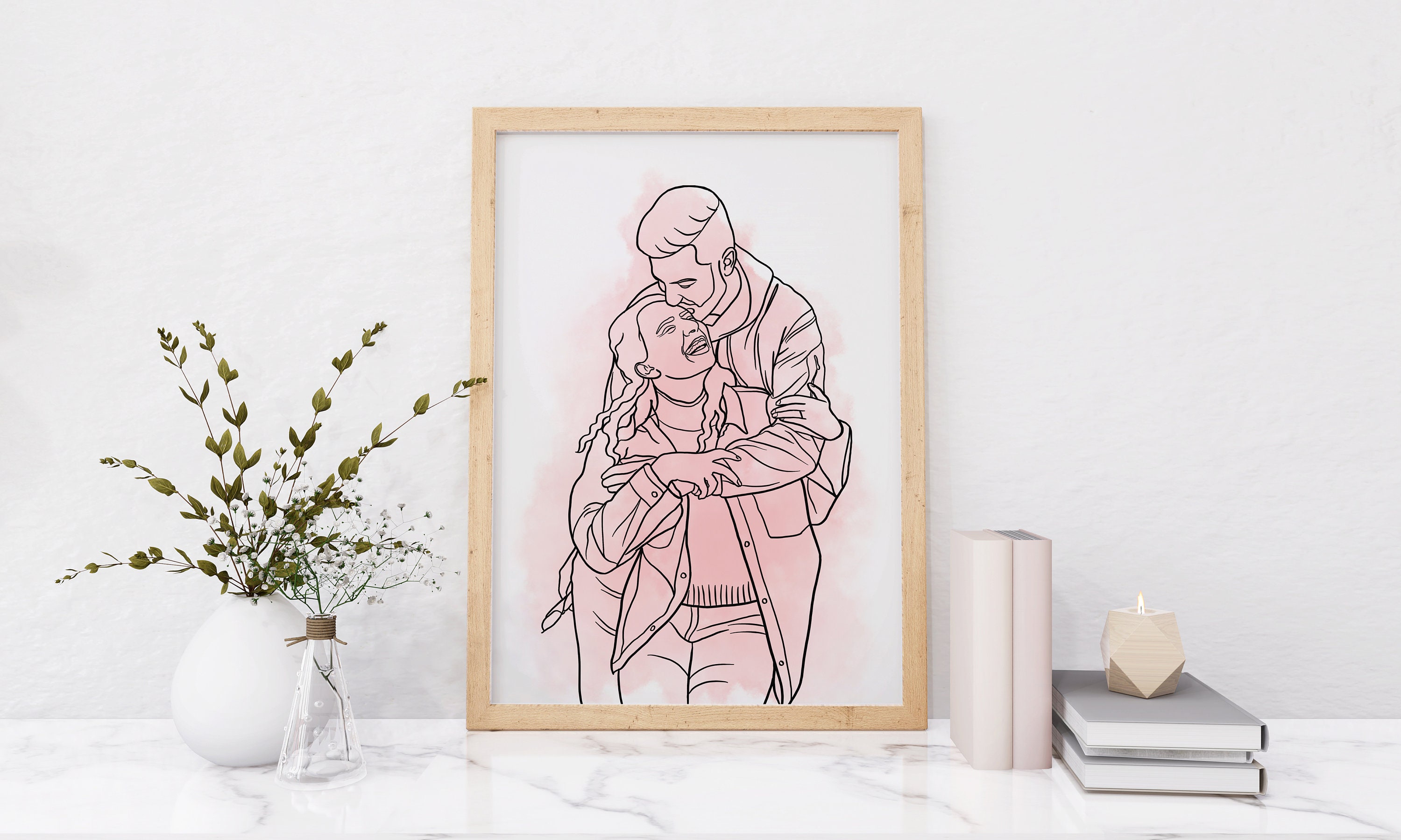 Custom Couple Line Art Portrait Couple Gift Personalized - Etsy