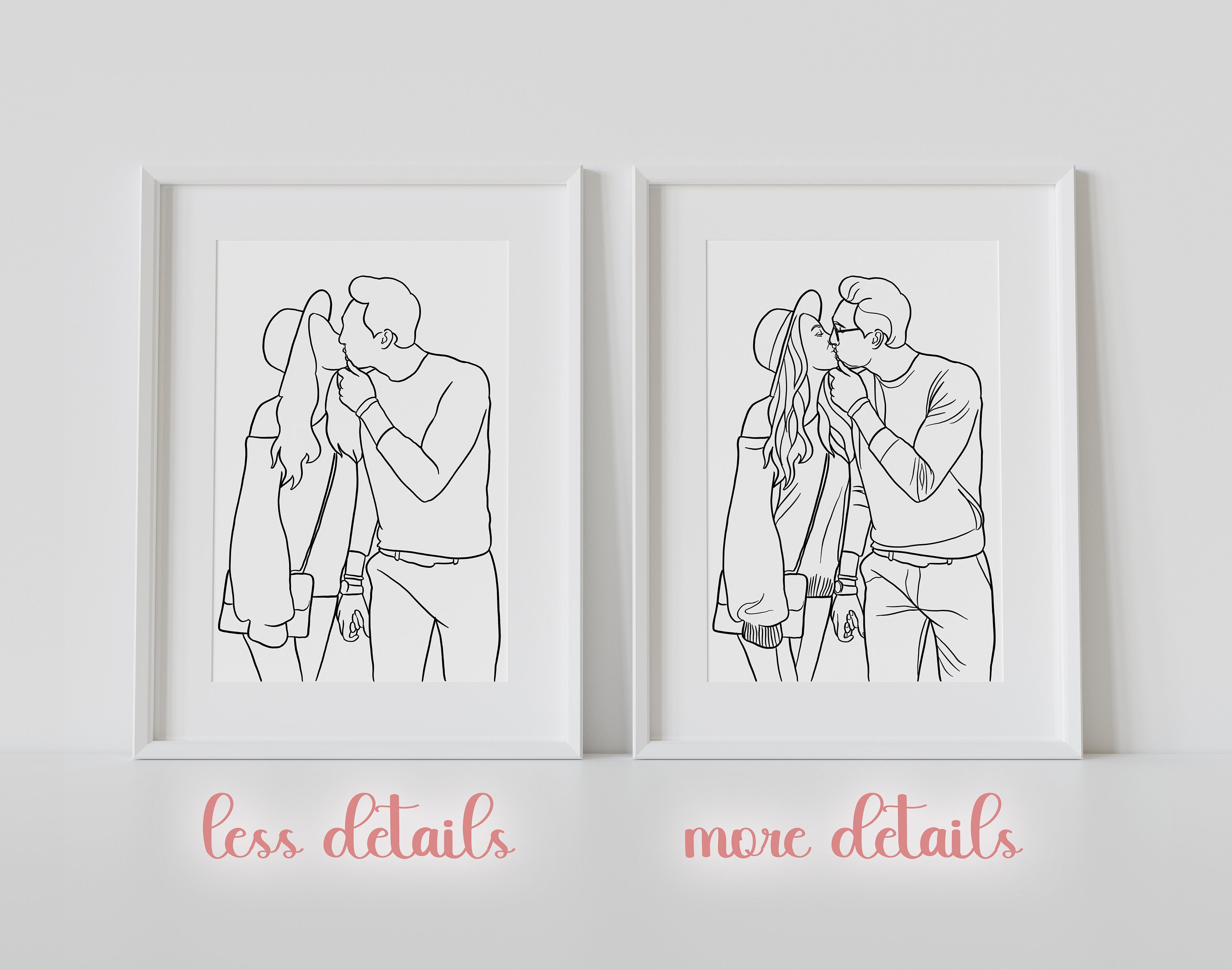 Custom Couple Line Art Portrait Couple Gift Personalized - Etsy