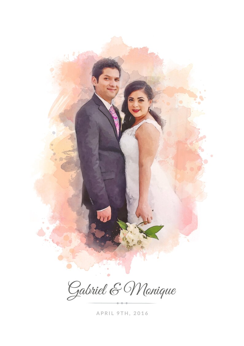 Custom Wedding Portrait Painting From Photo Custom Portrait - Etsy