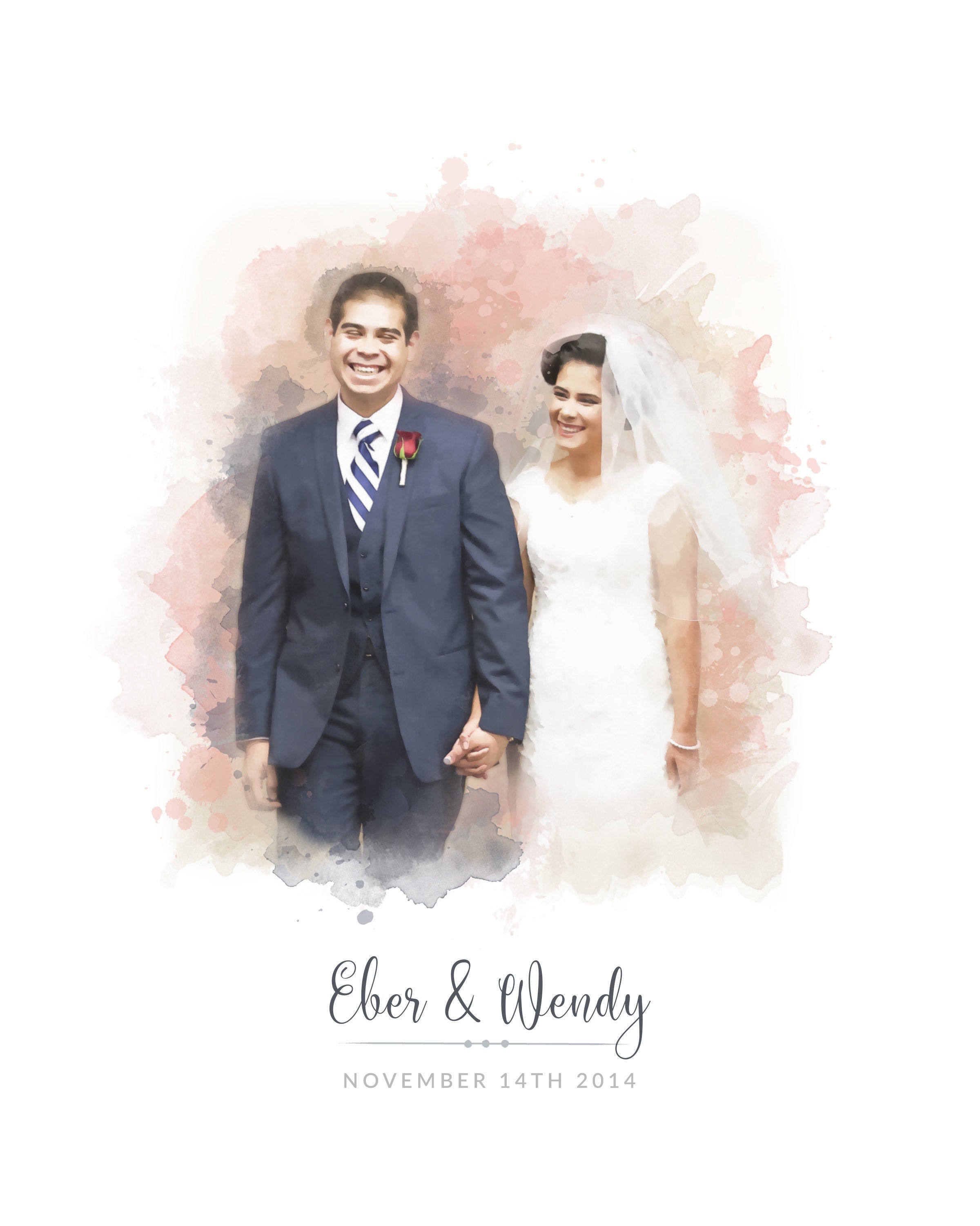 Custom Wedding Portrait Painting From Photo Custom Portrait - Etsy
