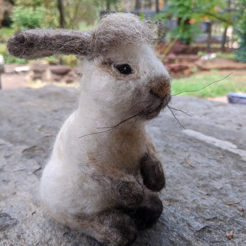 Needle Felted Animal Felted Rabbit Needle Felted Bunny - Etsy