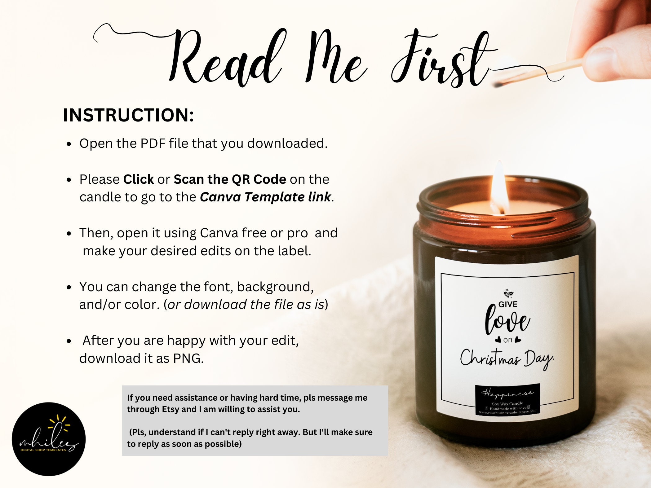 12 Christmas Quotes Candle Label Design Template, Editable Canva ...