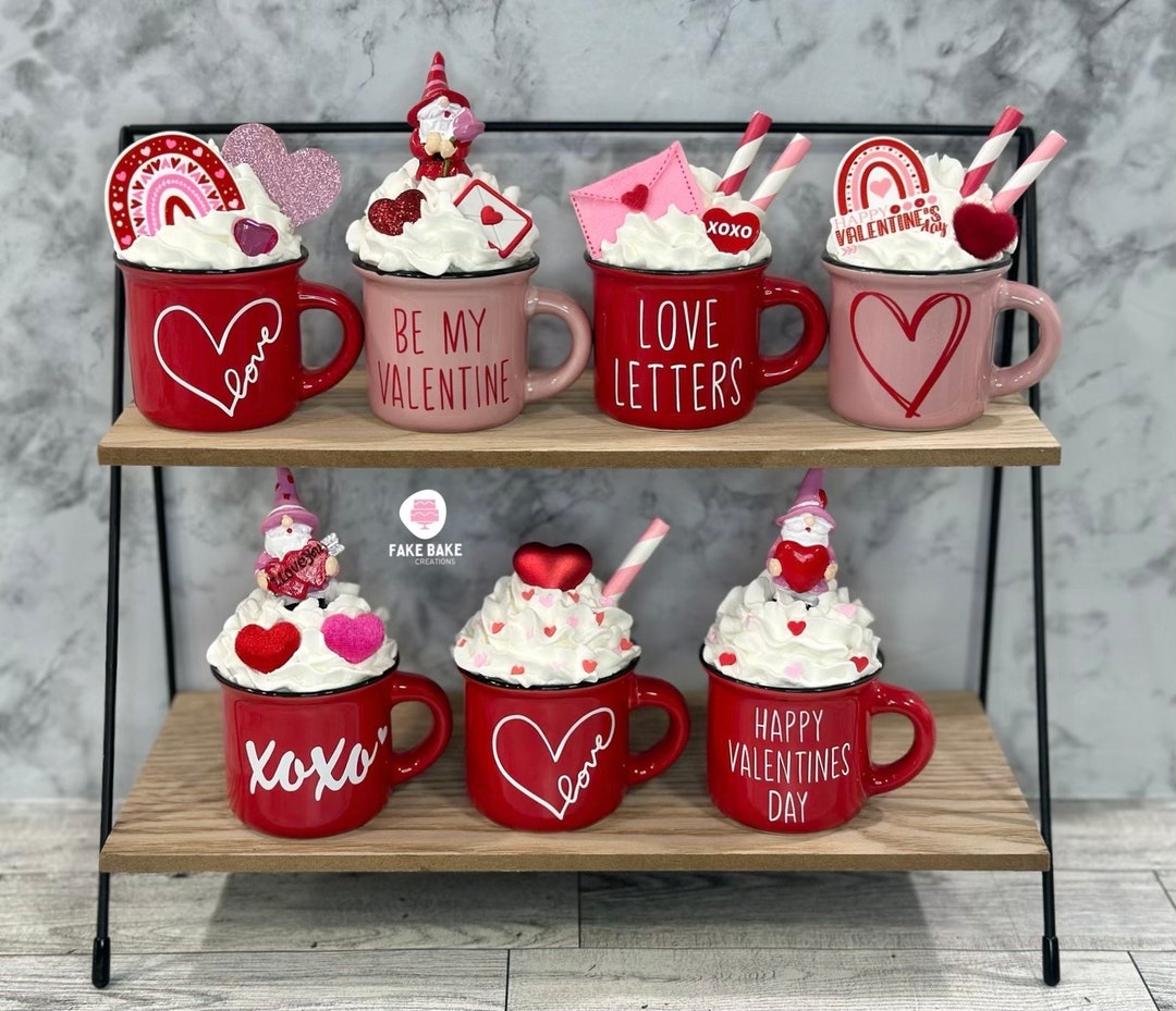 Valentines, Valentine’s Day, Valentine’s Day Decor, Mini Mug Decor ...