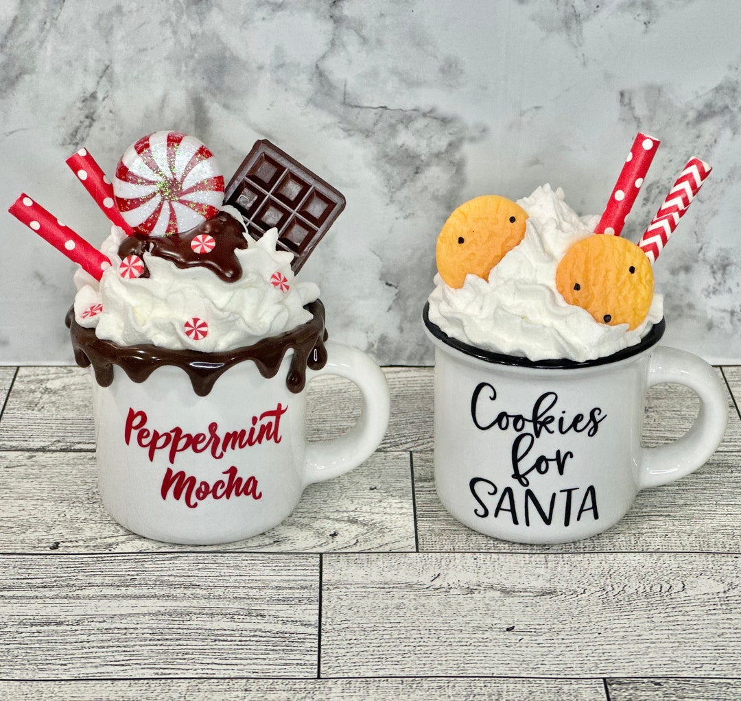 Christmas Decor, Cookies for Santa, Peppermint Mocha, Mini Mug, Tiered ...