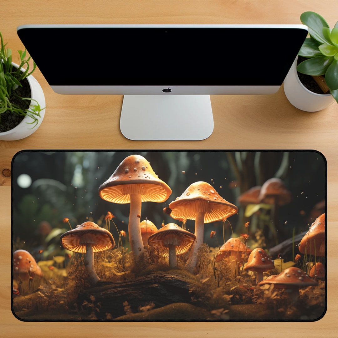 Mushroom Desk Mat, Dark Cottagecore Desk Mat, Mushroom Mouse Pad ...