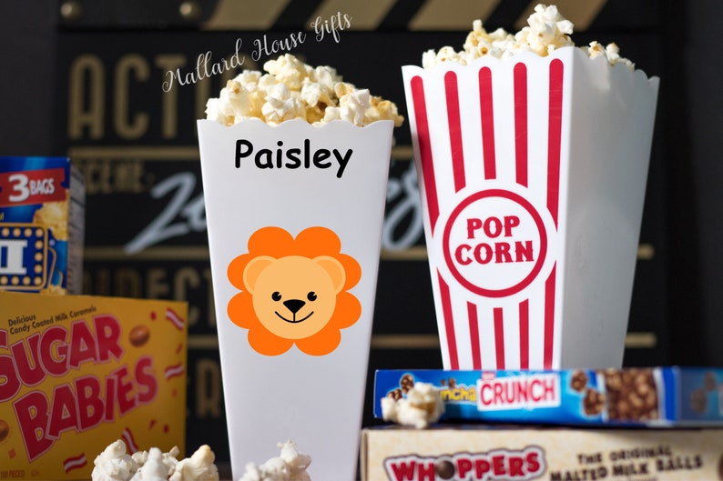 Personalized Lion Popcorn Tub Individual Size Custom Popcorn - Etsy