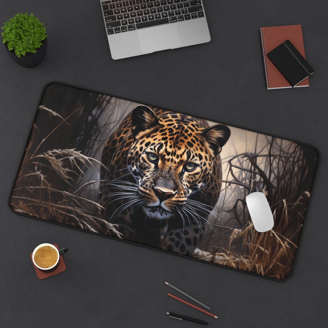 Leopard Desk Mat, Nature Desk Mat, Big Cat Desk Mat, Leopard Mouse Pad ...