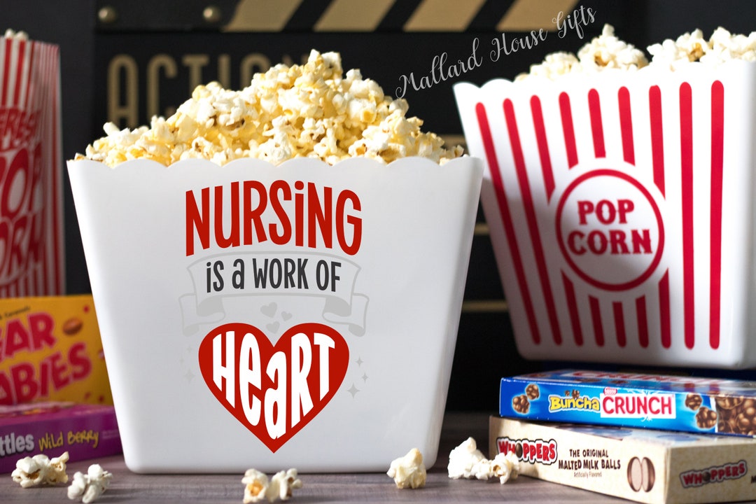 Personalized Popcorn Tub Nursing is A Work of Heart Custom Popcorn Tub ...