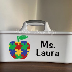 LARGE Personalized Teacher Caddy SIX DESIGNS Teacher Desk Organizer ...