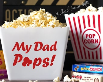 Personalized Popcorn Tub Best Dad in the Galaxy Best Step Dad - Etsy