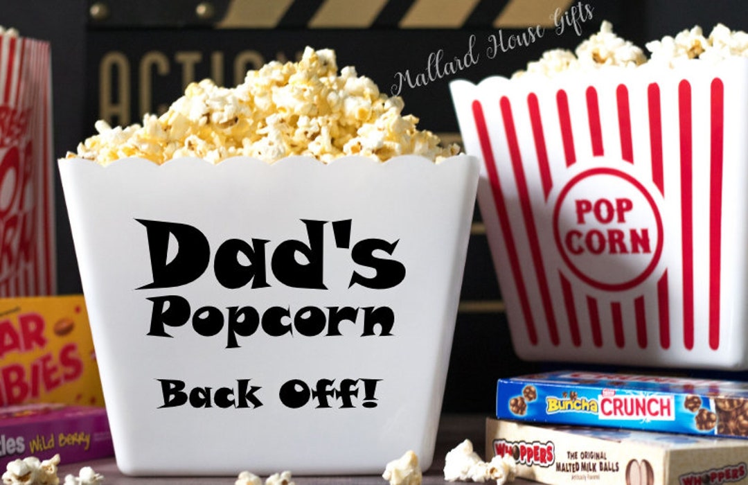 Personalized Popcorn Tub Dads Popcorn Back Off! Father's Day Gift ...