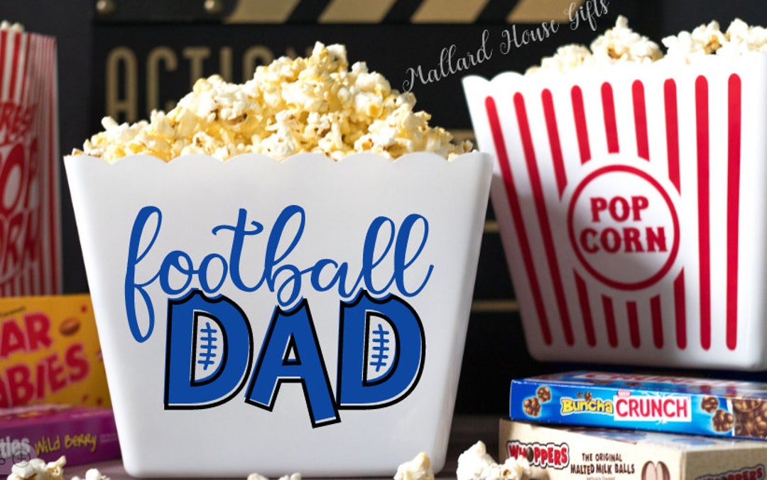 Football Dad Personalized Popcorn Tub Dad Step Dad Father's Day Gift ...