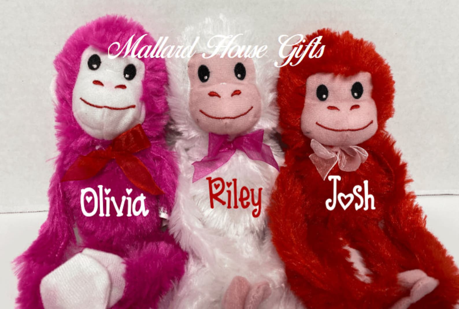 Personalized Monkey Valentine's Day Monkey Hanging Monkey Student Gift ...