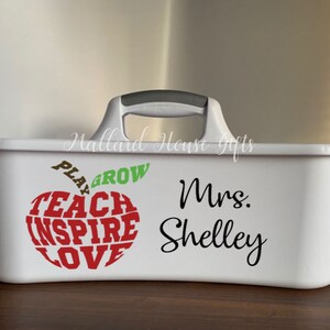 LARGE Personalized Teacher Caddy SIX DESIGNS Teacher Desk Organizer ...