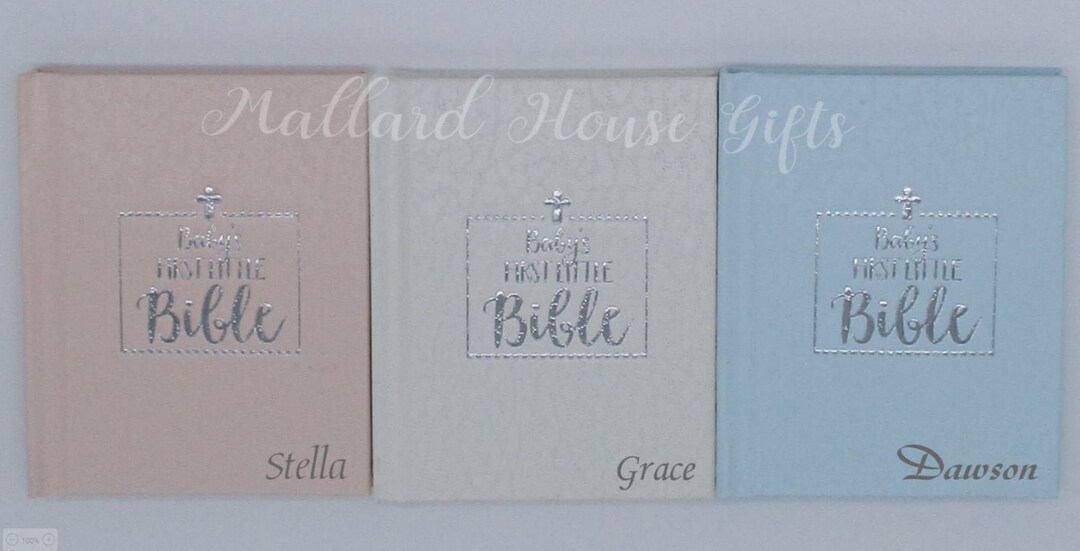 Personalized Baby's First Bible White Pink Blue Baby's First Little ...