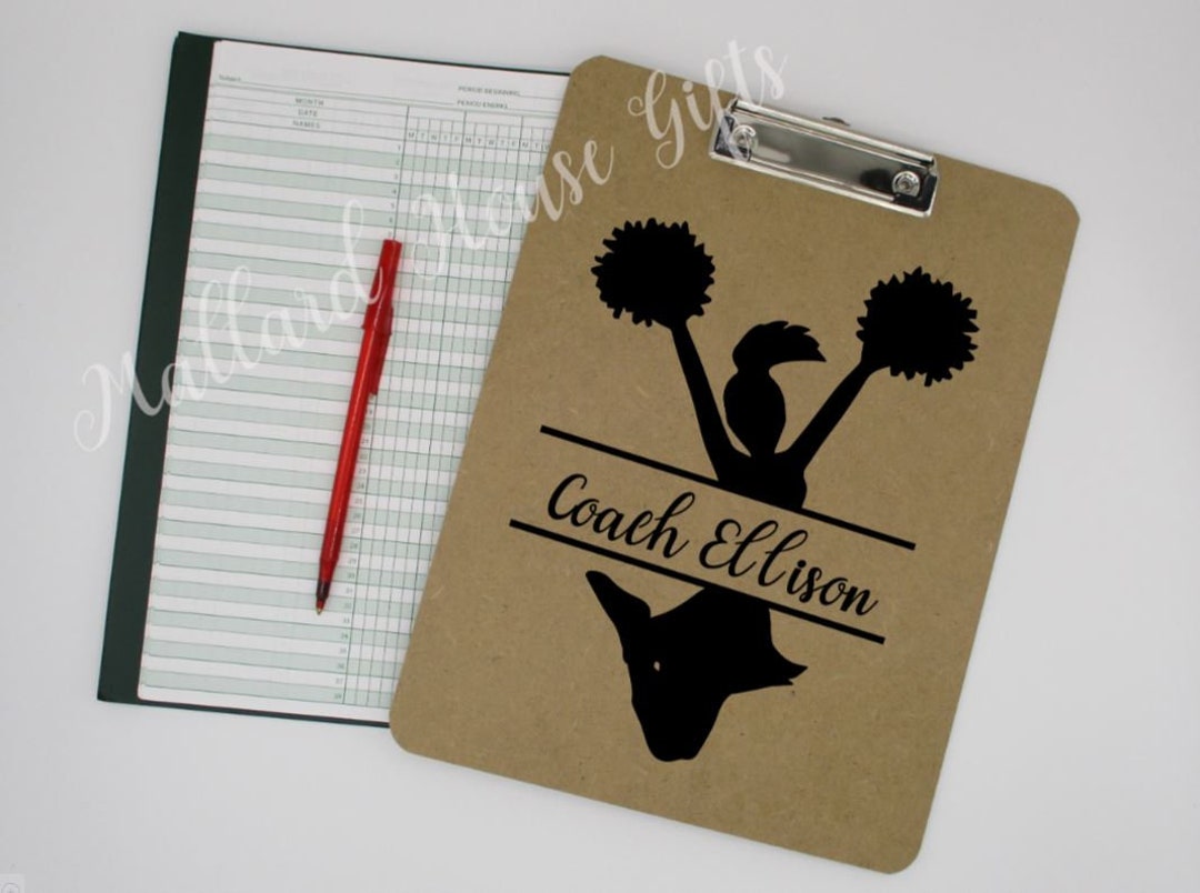 Personalized Cheerleading Coach Clipboard Cheer Coach Gift Back to ...