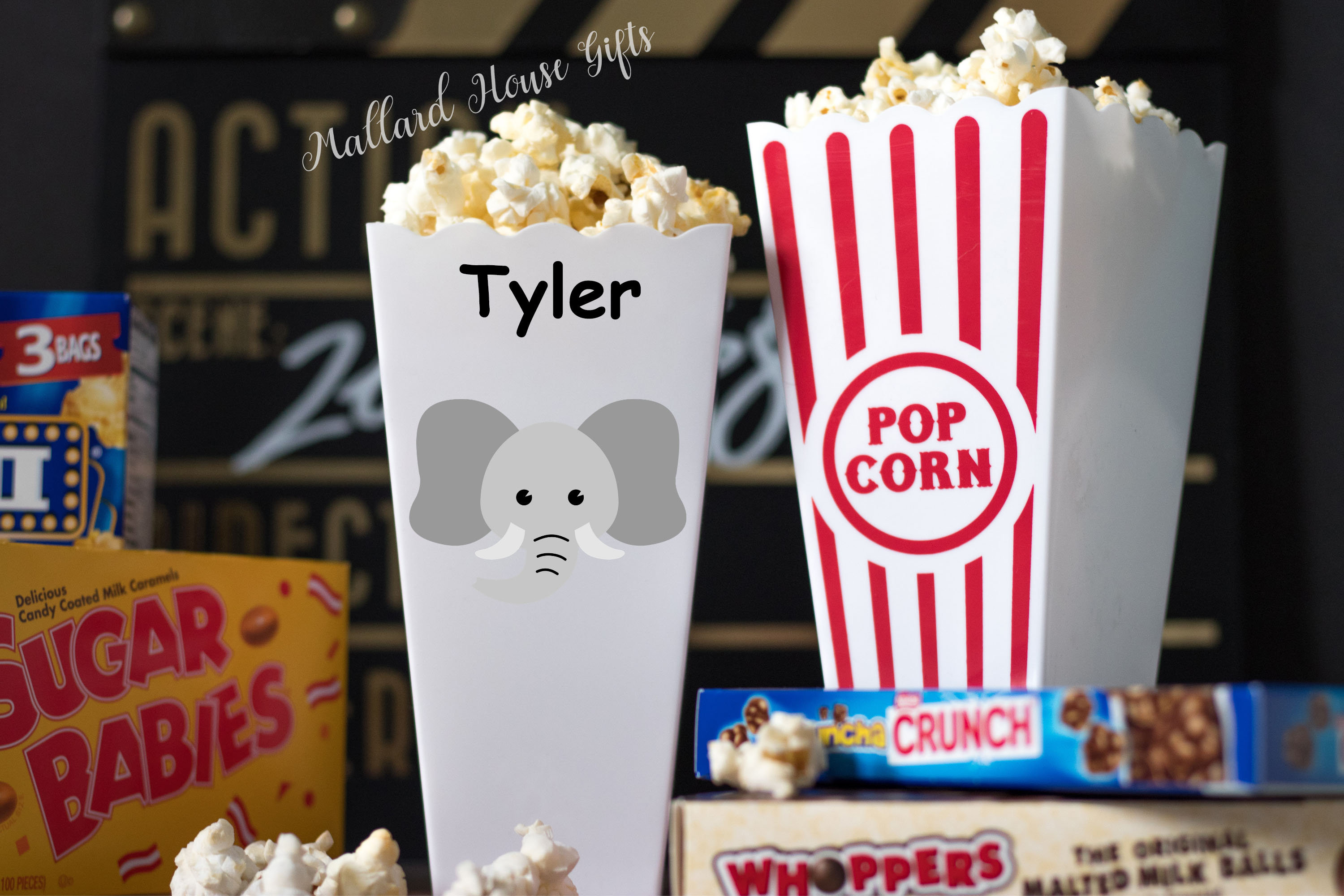 Personalized Popcorn Boxes Red Stripe