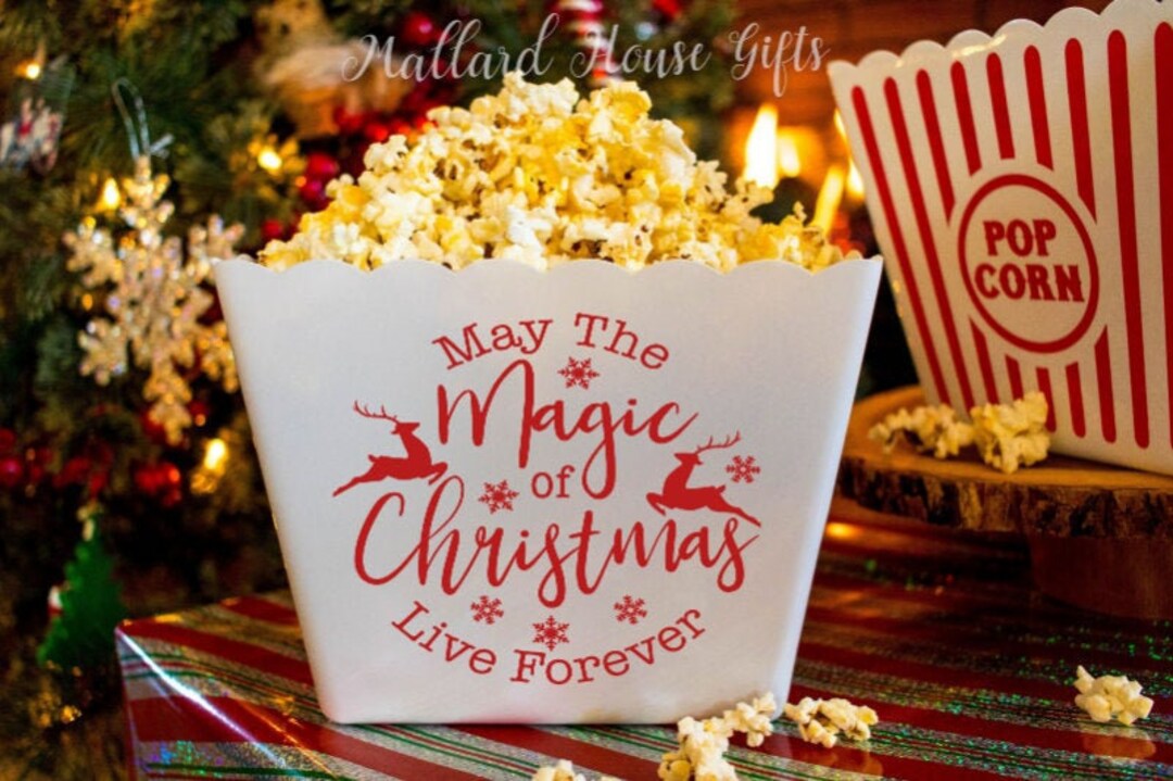 Magic of Christmas Custom Movie Night Popcorn Tub Party Favor Custom ...