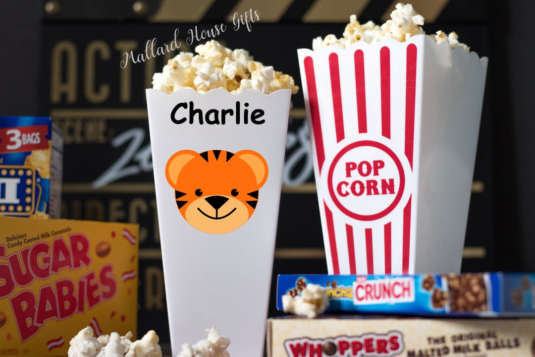 Personalized Tiger Popcorn Tub Individual Size Custom Popcorn Tub Party ...