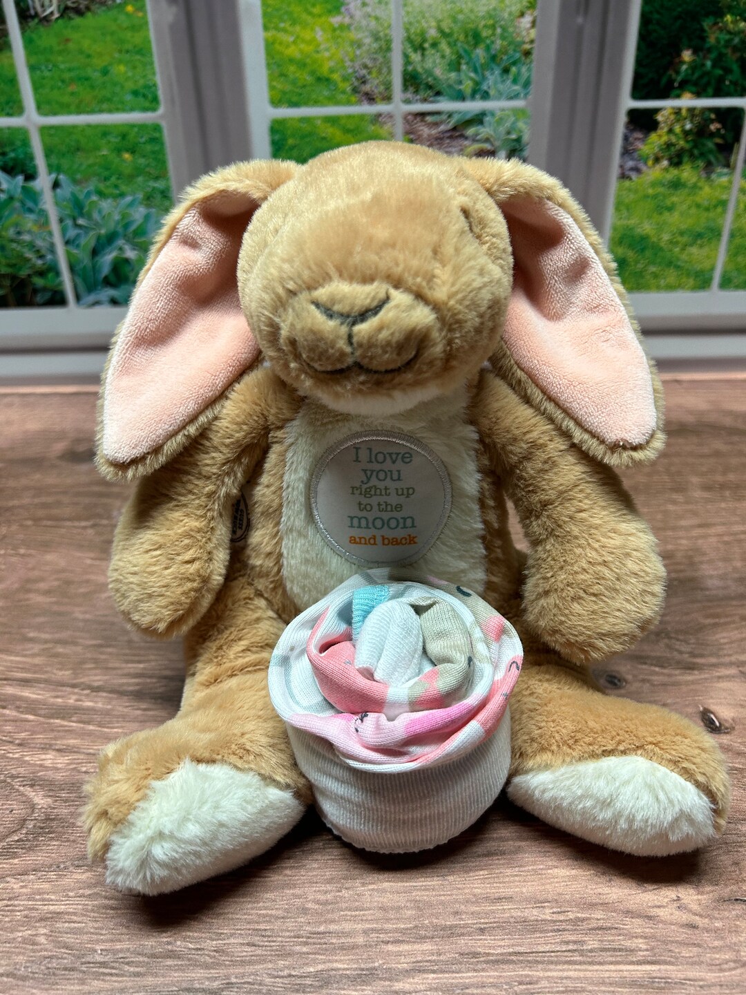 Baby Gift Set Bunny Nutbrown Plush and Organic Onesie Cupcake Gift Set ...