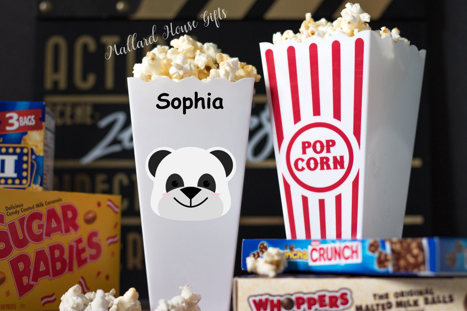 Personalized Panda Bear Popcorn Tub Individual Size Custom - Etsy