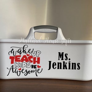LARGE Personalized Teacher Caddy SIX DESIGNS Teacher Desk Organizer ...