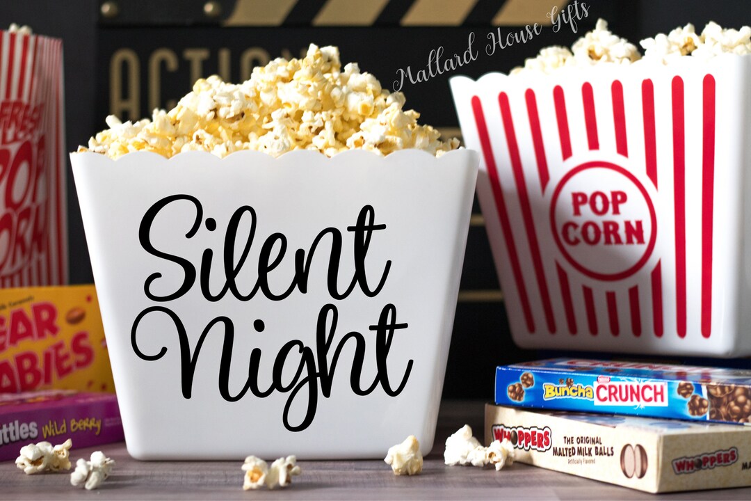 Personalized Popcorn Tub Silent Night Custom Popcorn Tub Gift Party ...