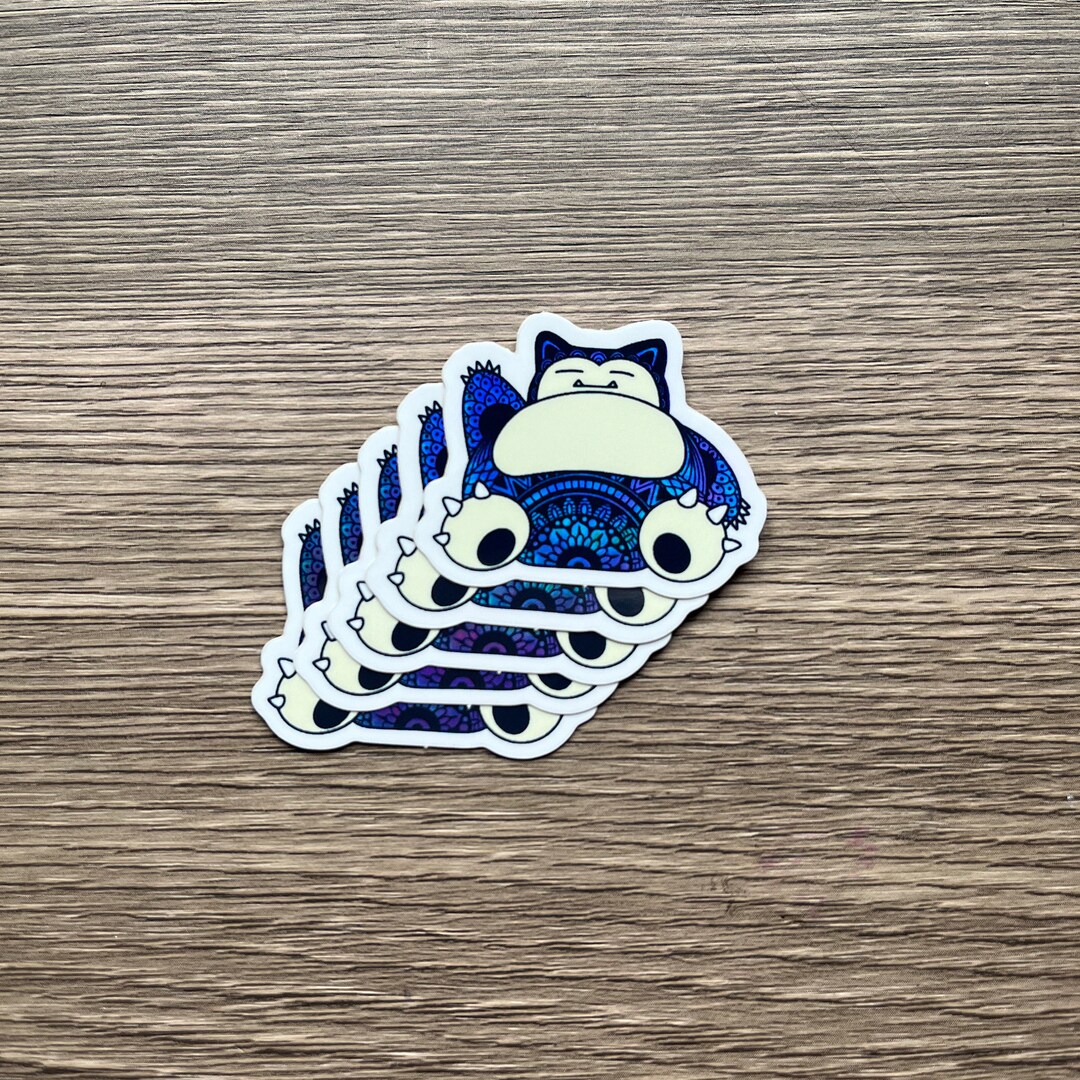 Holographic Snorlax Pokémon Mandala Sticker - Etsy