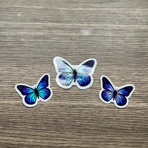 Holographic Blue Butterfly Sticker - Etsy