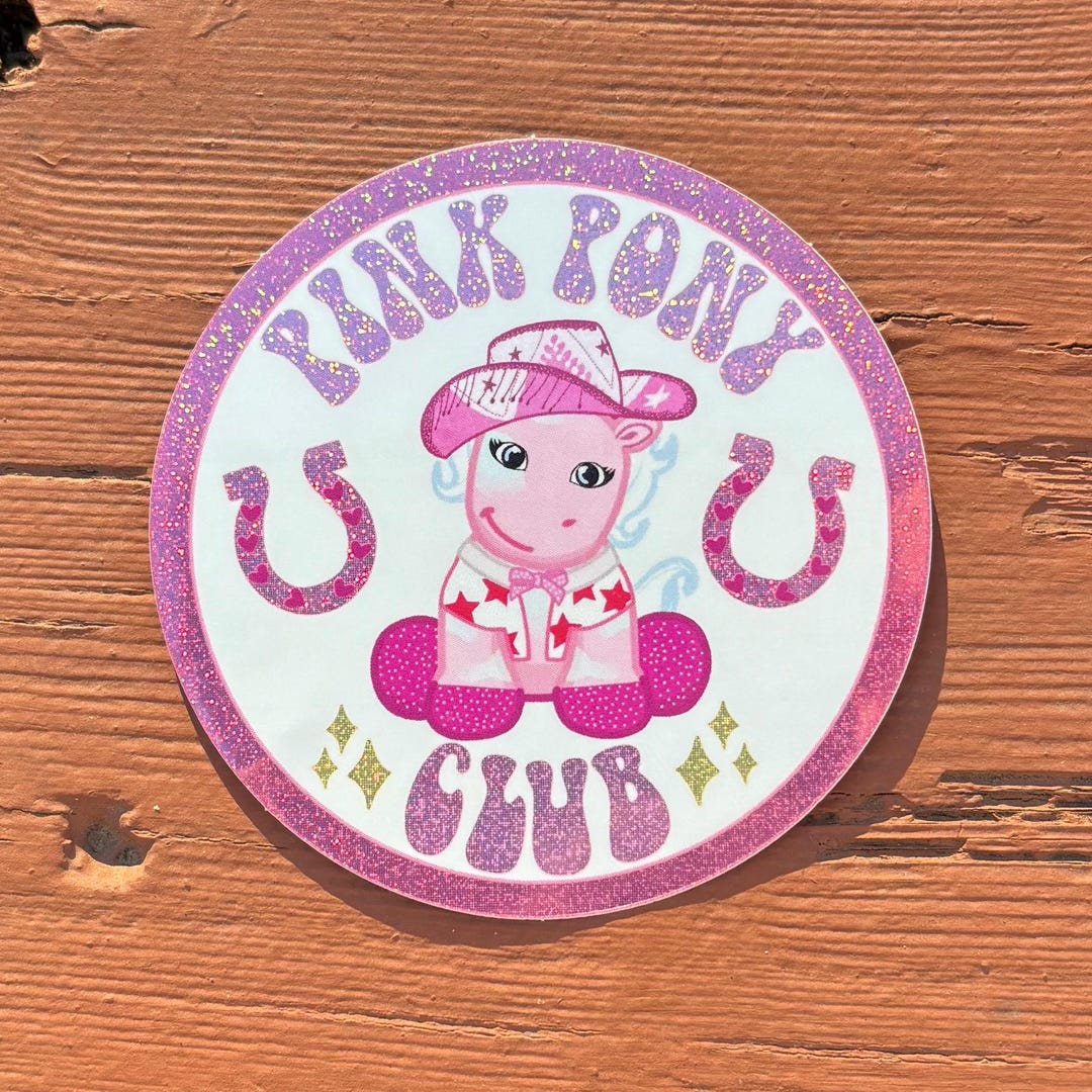 Webkinz “pink Pony Club” Glittery Sticker - Etsy