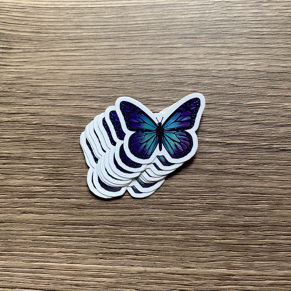 Holographic Blue Butterfly Sticker - Etsy