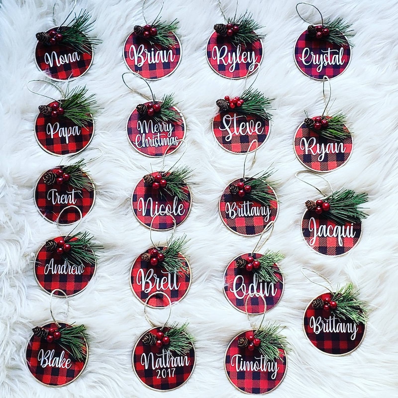 Buffalo Plaid Christmas Ornaments - Etsy