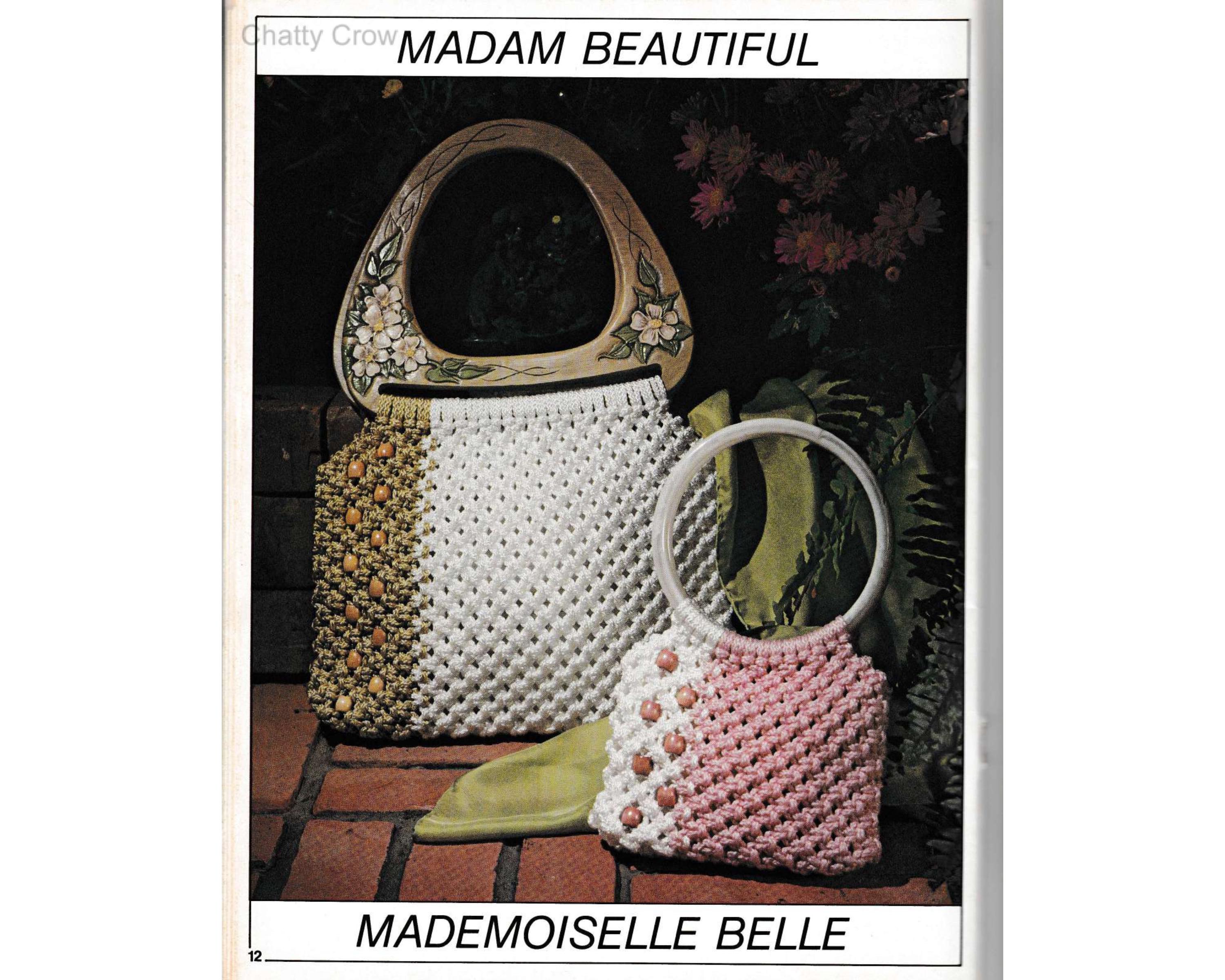 Vintage Macrame Pattern Macrame Mother Daughter Purses PDF Instant ...