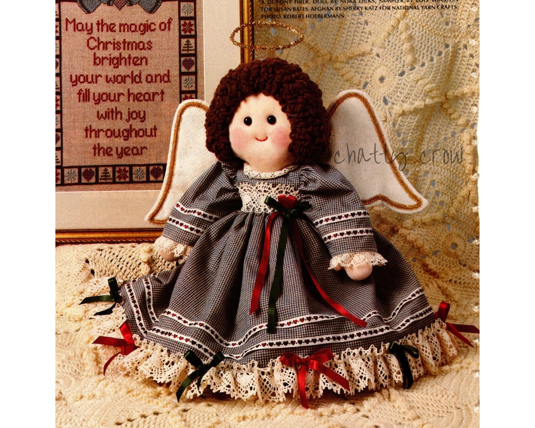 Vintage Angel Cloth Doll Pattern: 16" Soft Sculpture Doll & Clothes ...