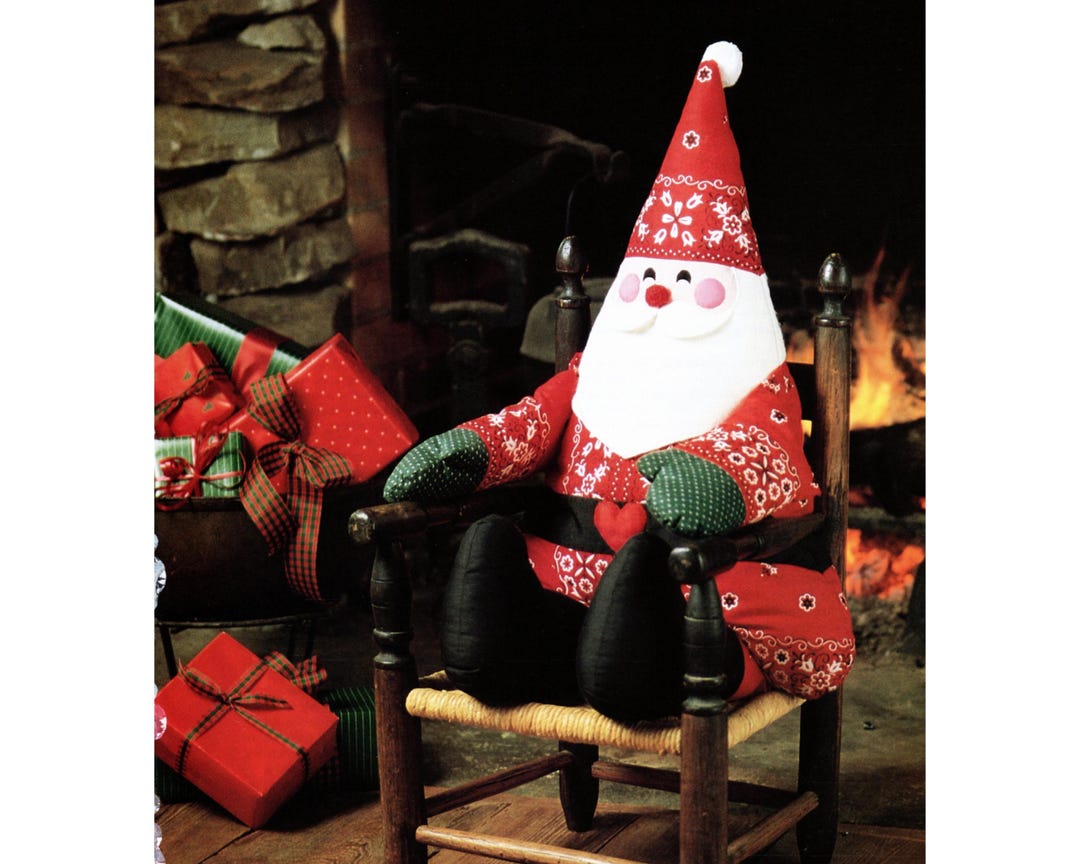 Vintage Santa Doll Pattern PDF Instant Download 16 Inch Scrap Fabric ...