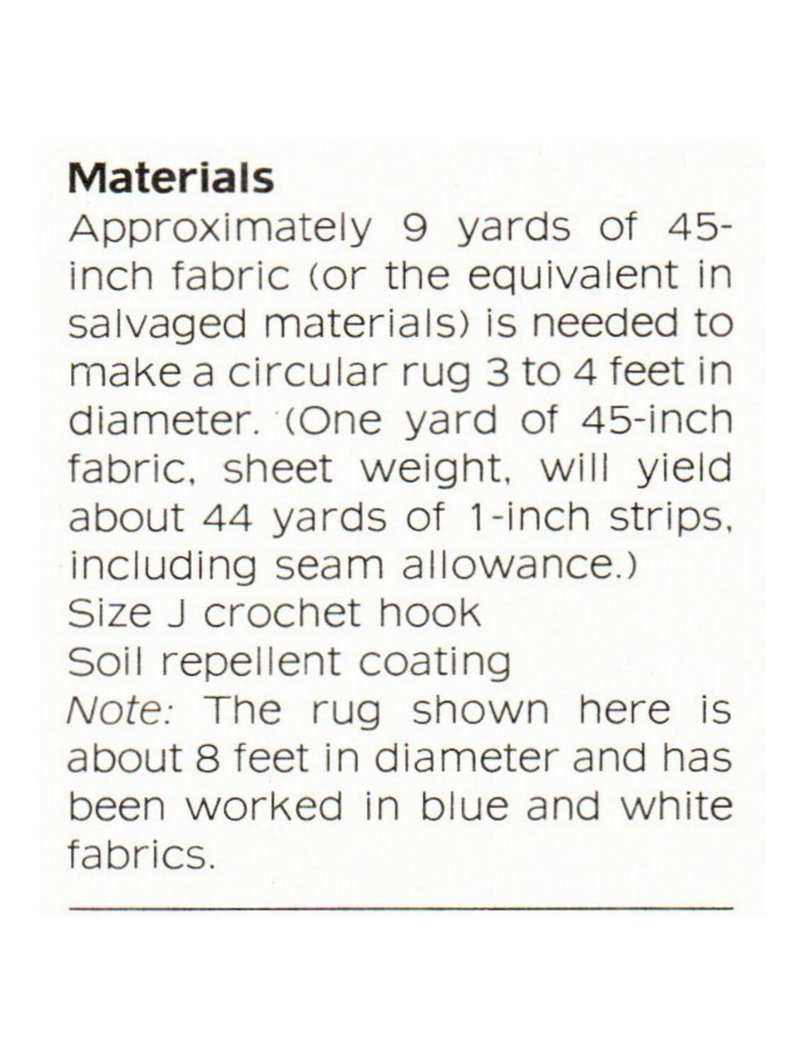 Vintage Crochet Rag Rug Pattern Scrap Fabric Rug Customizable Size PDF ...