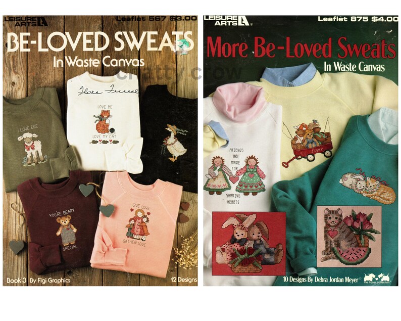 Vintage Cross Stitch Pattern Waste Canvas Bundle PDF Instant Digital ...