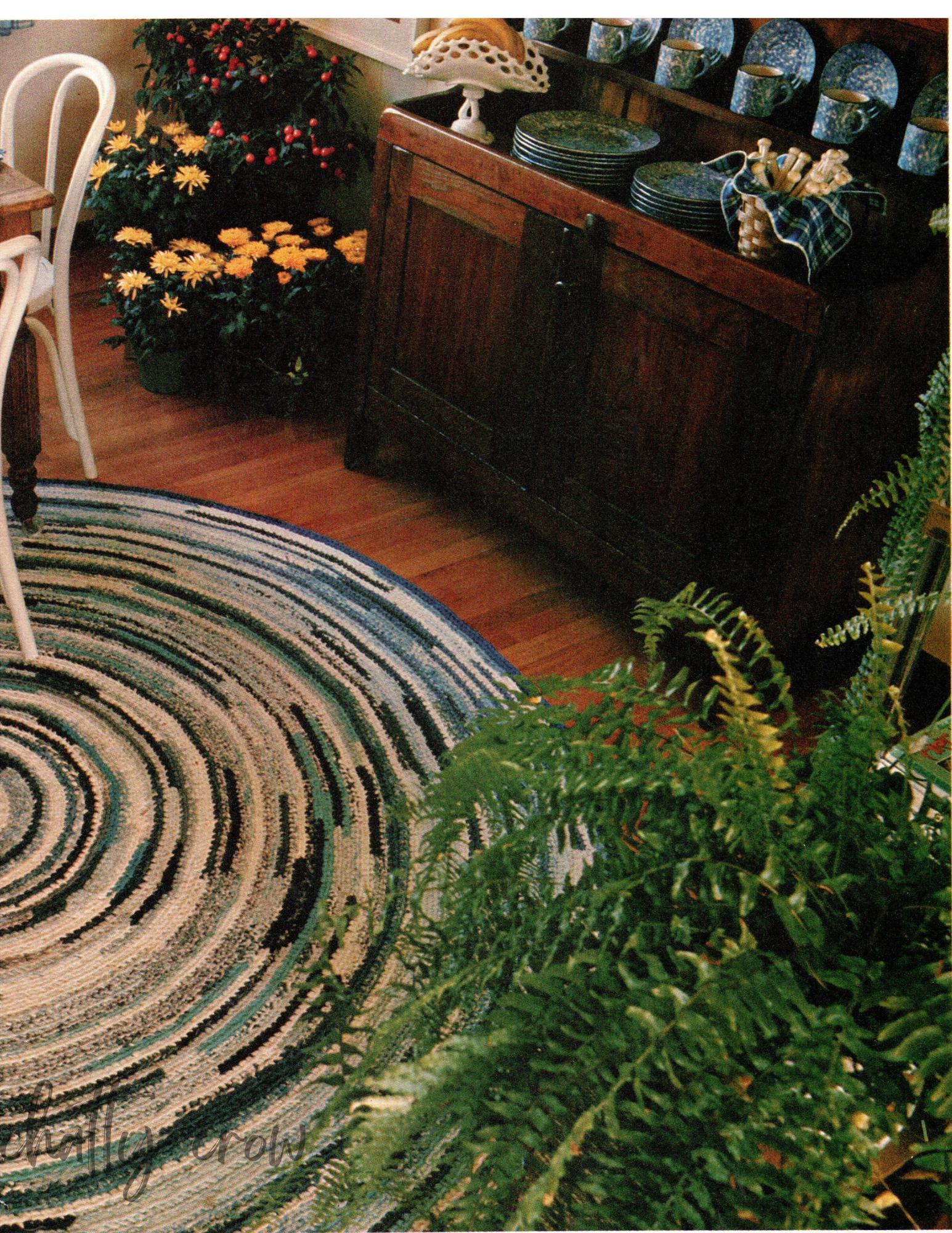 Vintage Crochet Rag Rug Pattern Scrap Fabric Rug Customizable Size PDF ...