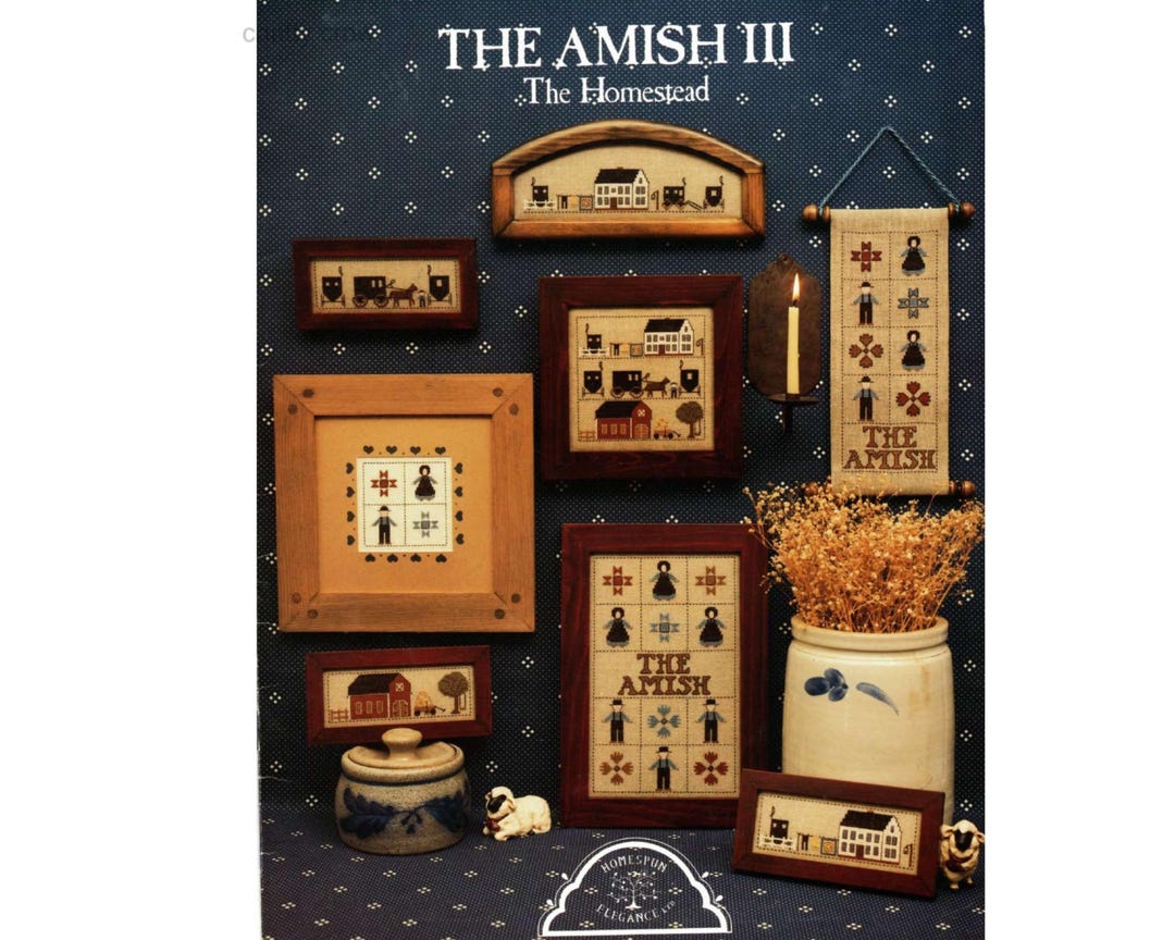 Vintage Amish Cross Stitch Patterns: Children, Horse & Buggy (PDF ...